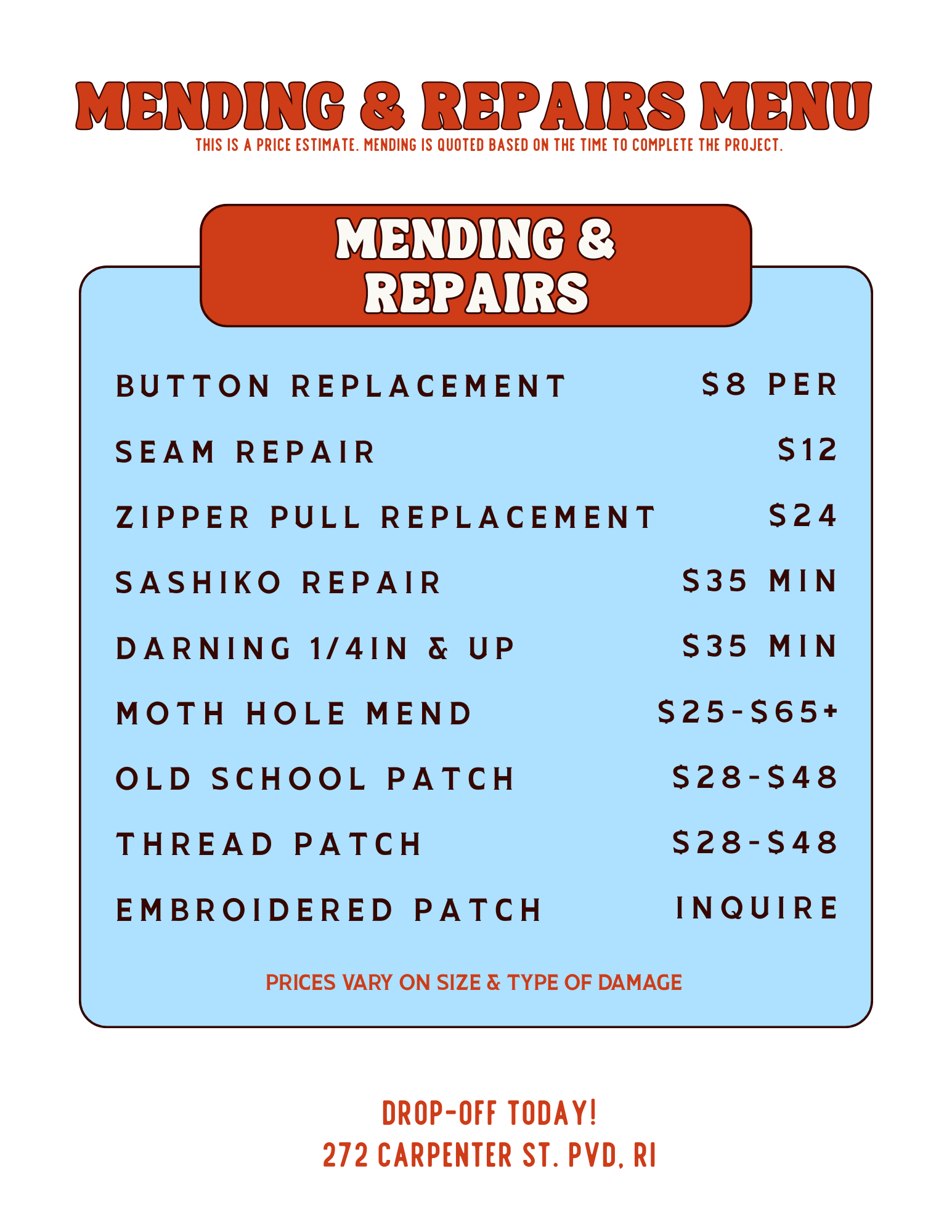 Tailoring Services – The Nest